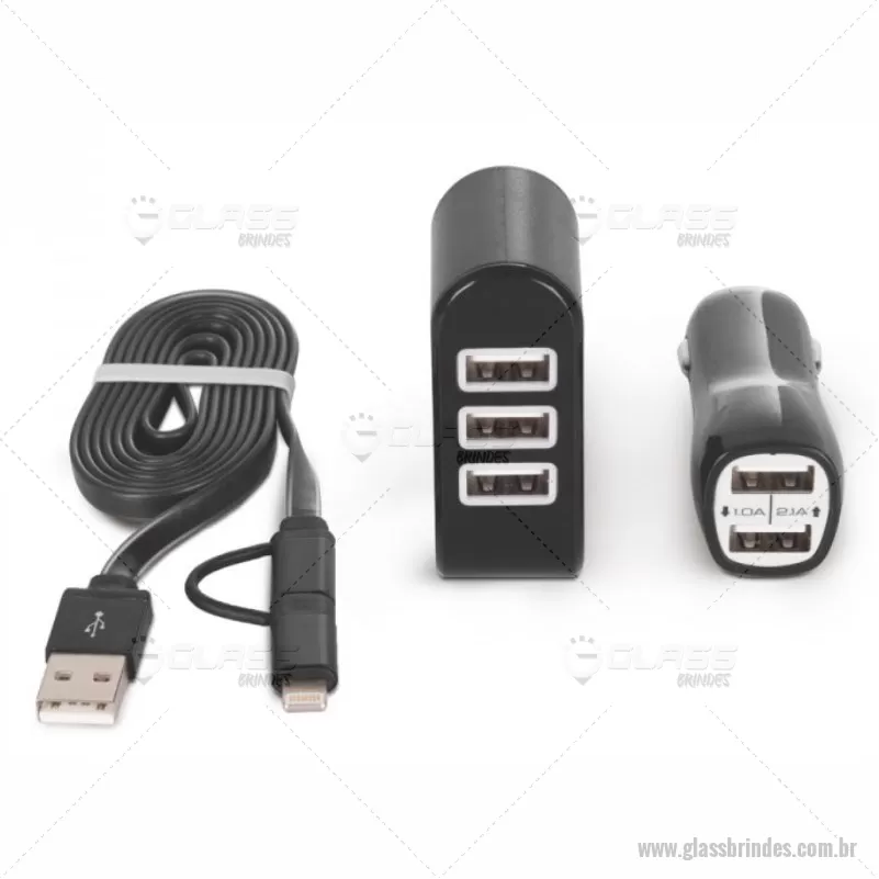 Kit de Carregador Personalizado - GLATEC311 - Kit carregador de celular